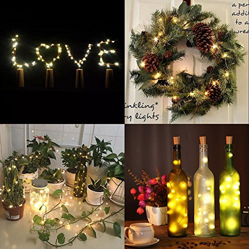 String Lights Battery Operated on A Timer String Wine Wire Fairy Lights Micro Bottles Fairy Pcs Copper Lights Decor 6 LED Light Led Christmas Lights Indoor