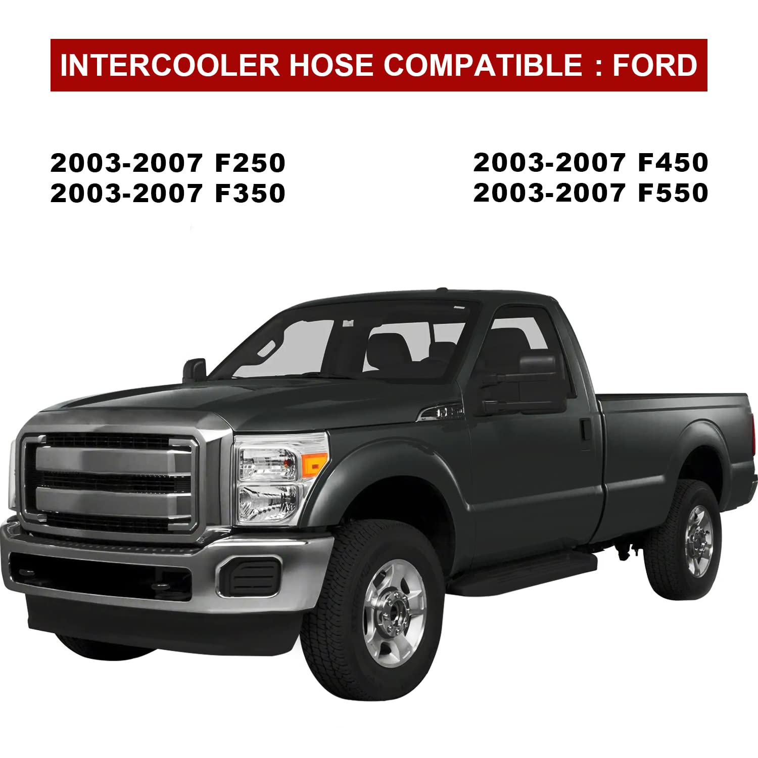 Turbo Intercooler Boots Clamps Kit Intercooler Hose Compatible with 2003-2007 Ford F250 F350 6.0L Diesel