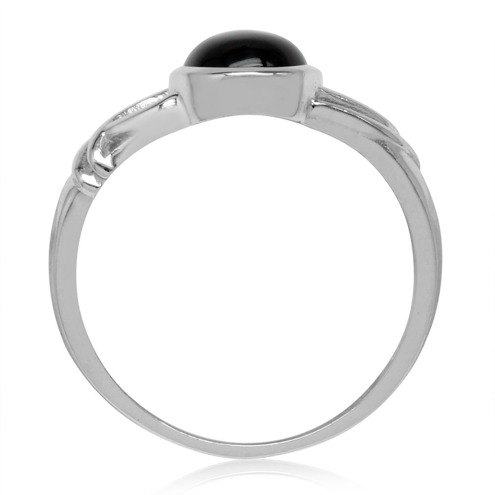 Silvershake 9X7mm Natural Oval Shape Moonstone White Gold Plated 925 Sterling Silver Solitaire Casual Ring Size 9