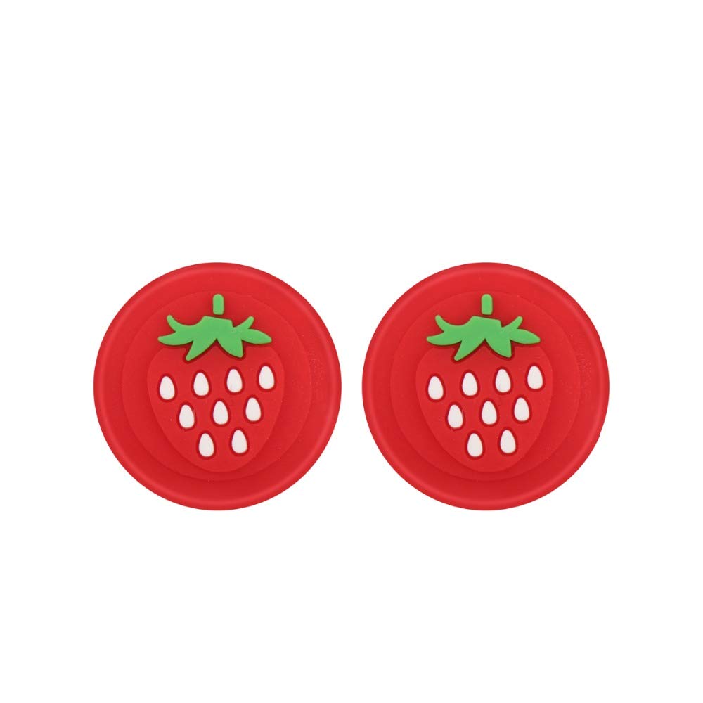 Thumb Stick Grip Cap Joystick Cover for Nintendo Switch Switch Lite Controller Thumbstick Case Colorful Strawberry 2PCS Red