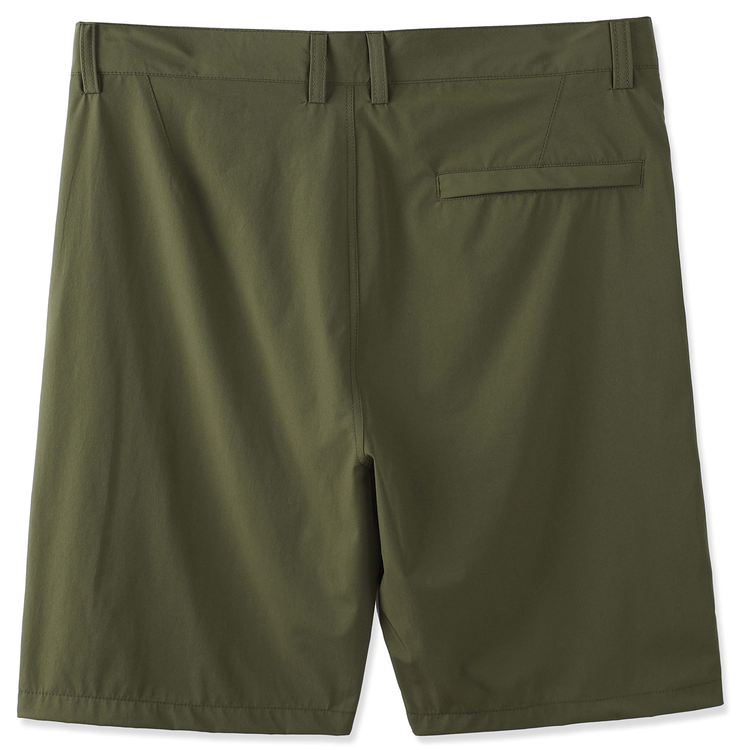 Vetemin Men's Casual Performance Quick Dry Slim Fit Workout Hiking Hybrid Dress Chino Golf Shorts Fresh Army 30