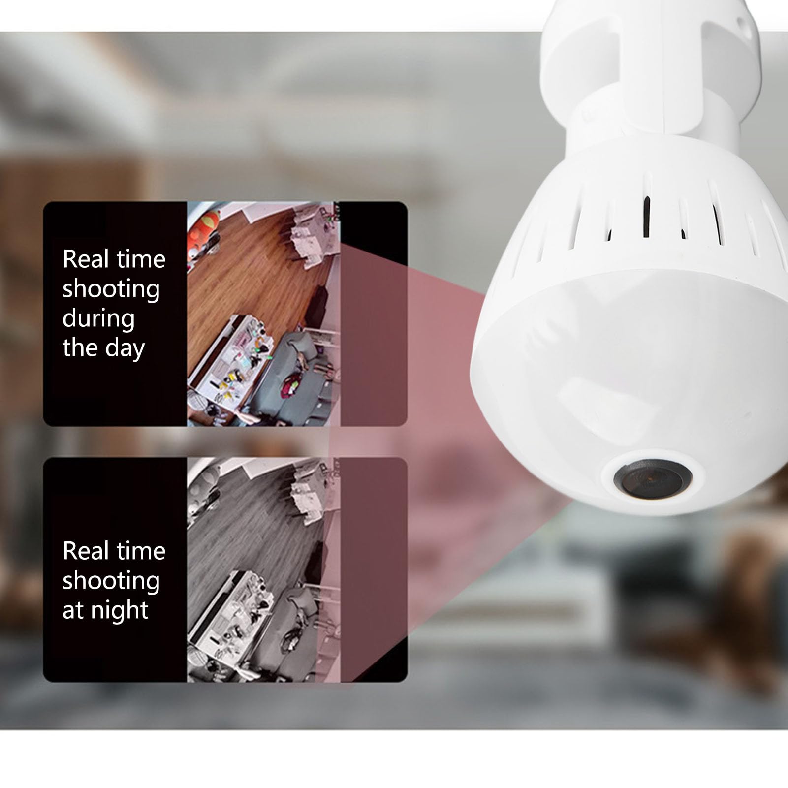 Yoidesu 360 Degree Wireless WiFi Light Bulb Security Camera, HD Night, Mobile Detection, Two Way Call, Easy Installation for V380 Pro