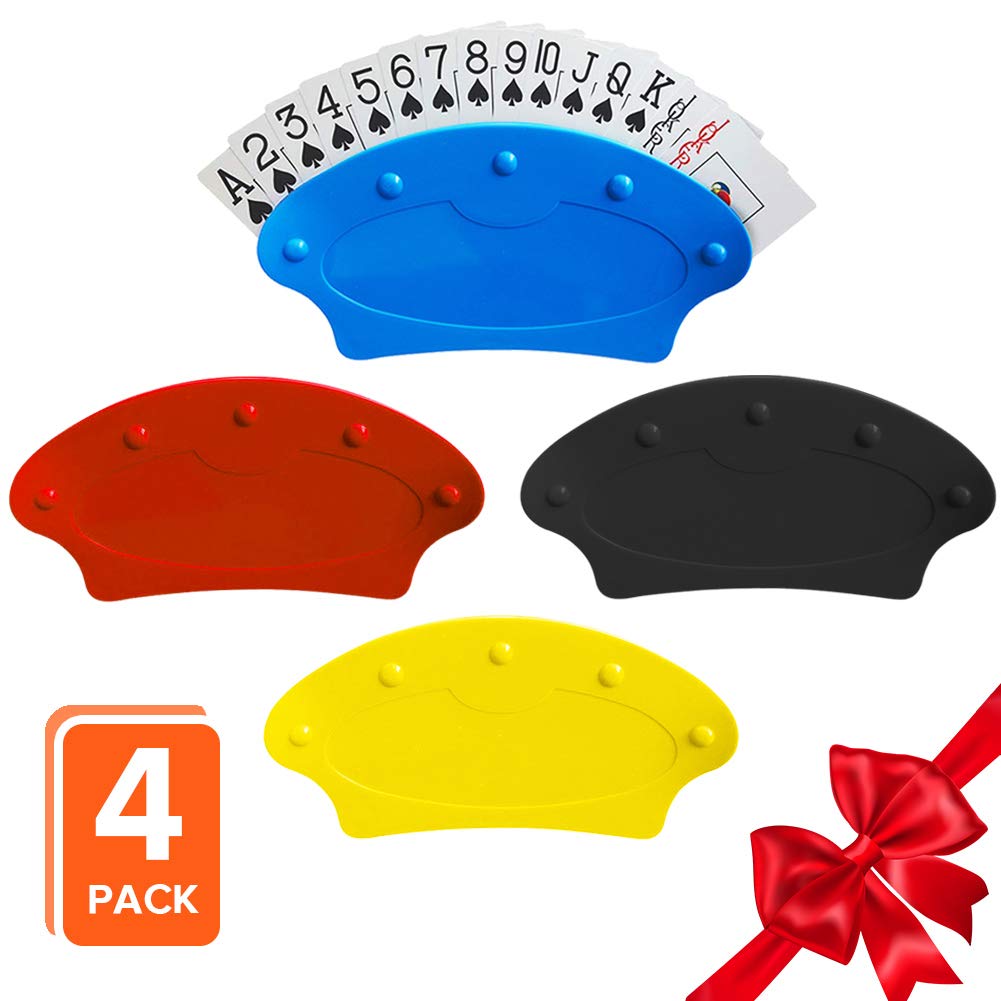 XGATML a mcyiqihai SanRocFun Playing Card Holders Plastic Hands Free Standing Plastic Playing Card Holder 4 Pack