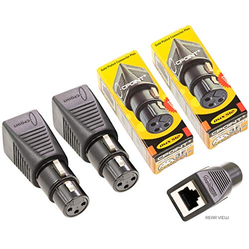 SIRS-E 2-Pack - CPoint XLR RJ45 Adapter CAT-5 Ethernet to DMX512 Cable Converter, Female 3-Pin, XLRJ45-3F
