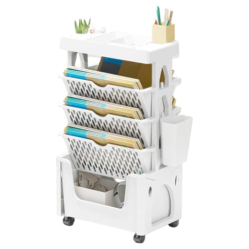 Storage Rolling Cart, 5 Tiers Moving Cart, Foldable Utility Cart, Multifunctional Rolling Drawer Cart, Removable Rolling Storage Trolley with Wheels, Mobile Storage Organizer, Storage Cart for Books