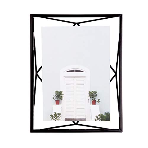 Umbra Prisma Picture Frame, 5x7 Metal Photo Display for Desk or Wall, 5" x 7", Black