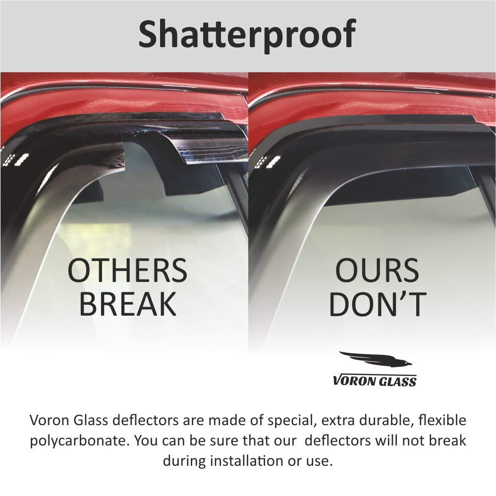 Voron Glass Extra Durable Rain Guards for, Window Deflectors, Vent Window Visors, 4 Pieces -