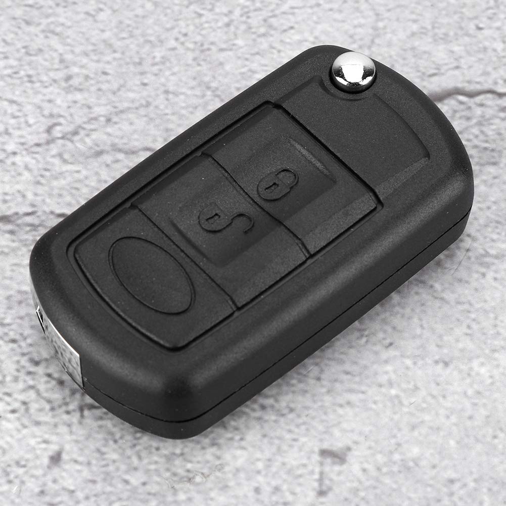 Terisass 3 Buttons Car Keyless Entry Remote Control Flip Folding Key Case Shell with Key Embryo Replacement Auto Key Fob Shell Case with Uncut Blade for Range Rover Sport