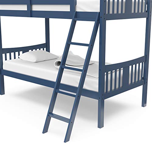 Storkcraft Caribou Twin-over-Twin Bunk Bed (Navy) β GREENGUARD Gold Certified, Converts to 2 individual twin beds