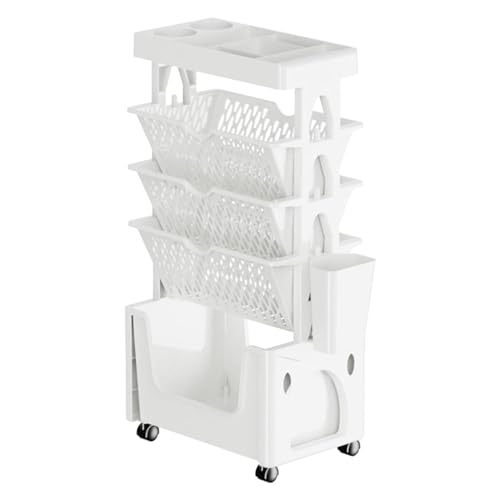 Storage Rolling Cart, 5 Tiers Moving Cart, Foldable Utility Cart, Multifunctional Rolling Drawer Cart, Removable Rolling Storage Trolley with Wheels, Mobile Storage Organizer, Storage Cart for Books