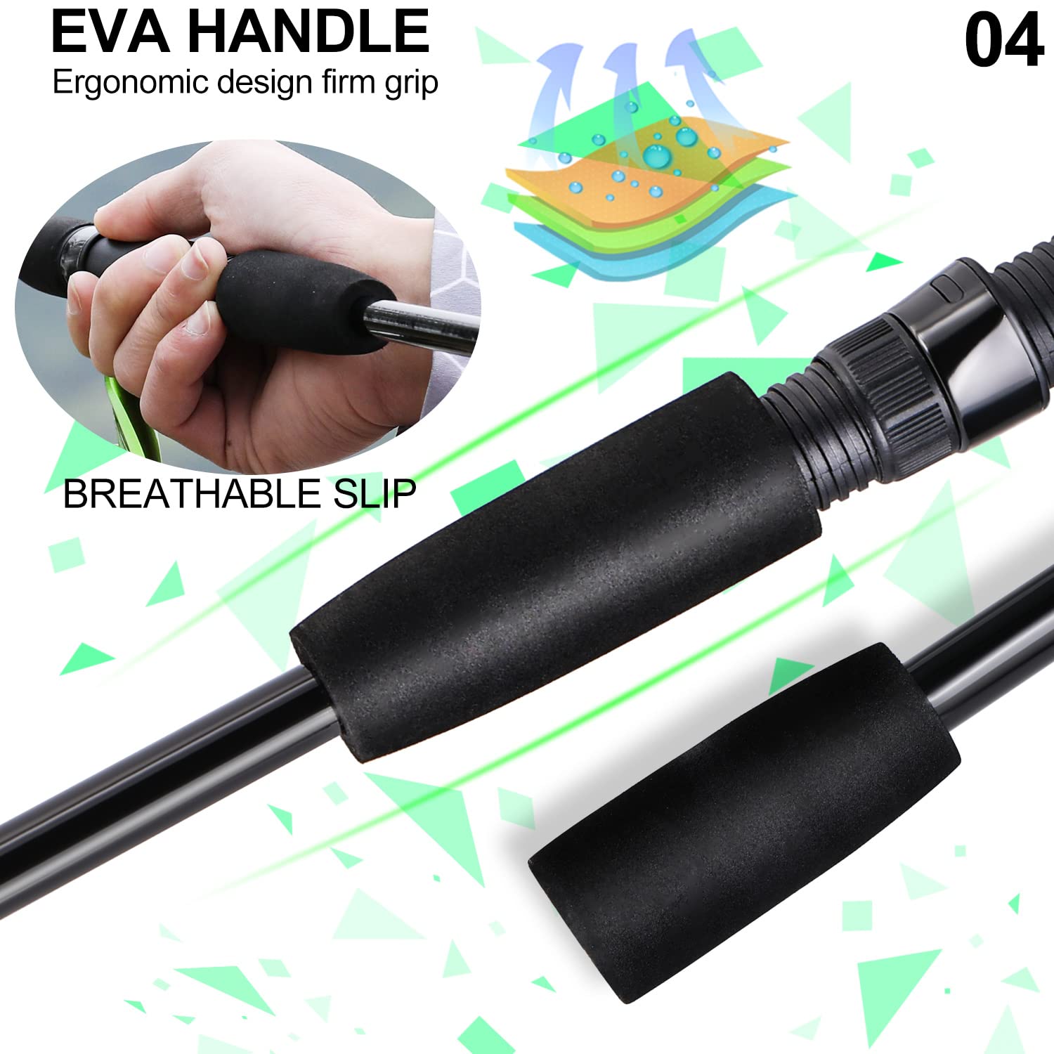 Sougayilang Casting Rod, Strong & Lightweight 24-Ton Graphite Rod, Stainless Steel Guides for Freshwater or Saltwater