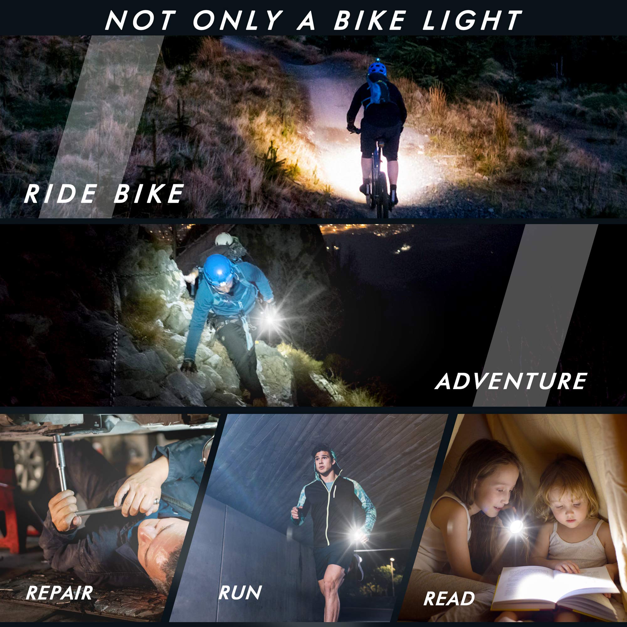 Tesecu LED Bike Light USB Rear Bicycle Light 800 Lumen Rechargeable Bike Tail Light and Front Light Set Cycle Headlight with Bicycle Speedometer Odometer Fits All Mountain & Road Bike