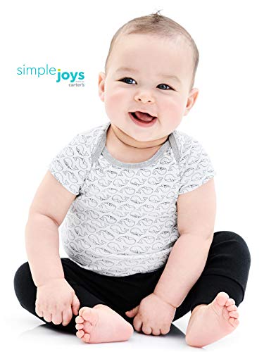 Simple Joys by Carter's Baby Boys' 6-Pack Short-Sleeve Bodysuit, Multicolor/Anchor/Dinosaur/Stripe/Whale, 0-3 Months