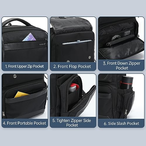 TIGERNU Travel Laptop Backpack for Men Business Travel Backpack with Laptop Compartment Fits 17 Inch Laptops(TGN-B001 Black)