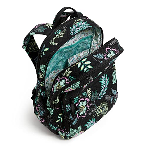 Vera Bradley Women's Cotton XL Campus Backpack, Island Garden - Recycled Cotton, One Size