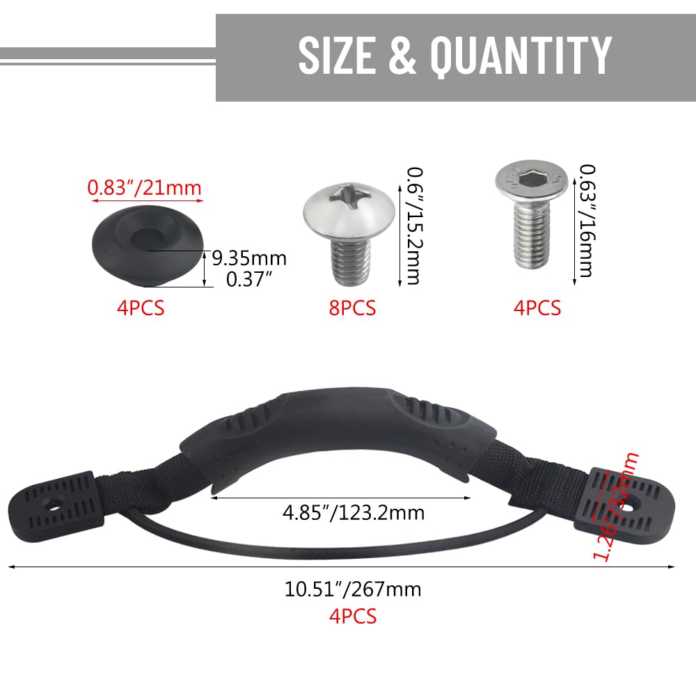WMYCONGCONG 4 PCS Kayaks Boat Canoe Side Mount Carry Handle Kayak Boat Handle Replacement for Kayak Canoe Boat Suitcase Luggage Use