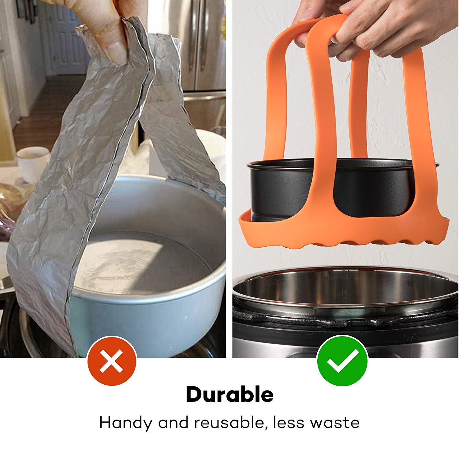 SiCheer Pressure Cooker Sling Silicone Bakeware Sling Compatible with Instant Pot 3 Qt, Compatible with Other Brand Multi-Function Cookers