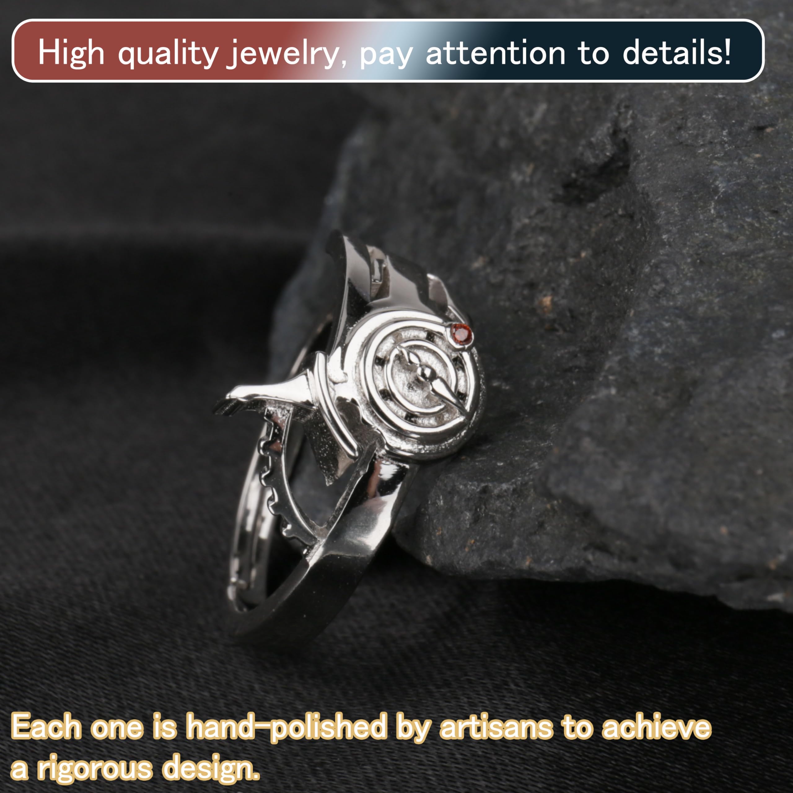 TWINKANIME Steins; Band Gate Finger S925 Anime Ring for Girl Women quality high durability adjustable Ring