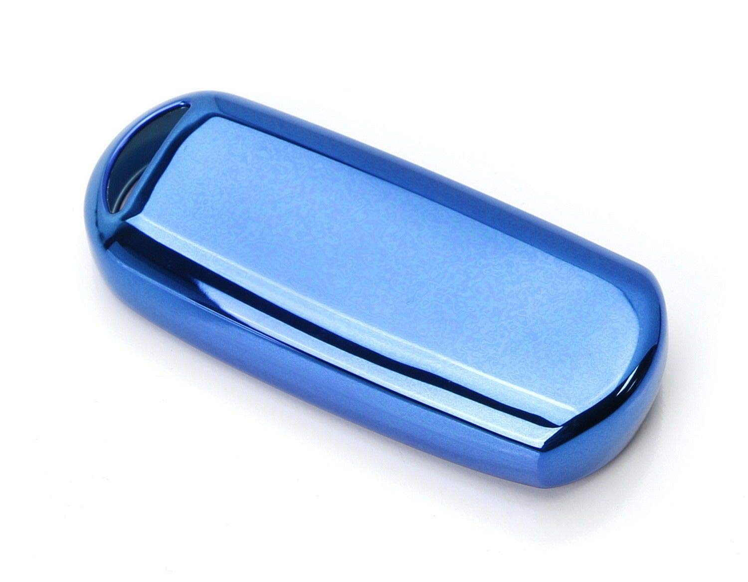 Xotic Tech Blue Soft TPU Key Fob Shell Skin Cover, Compatible with Mazda 3 5 6 8 CX-30 CX3 CX5 CX7 CX9 MX5 Miata Smart Keyless Entry Key