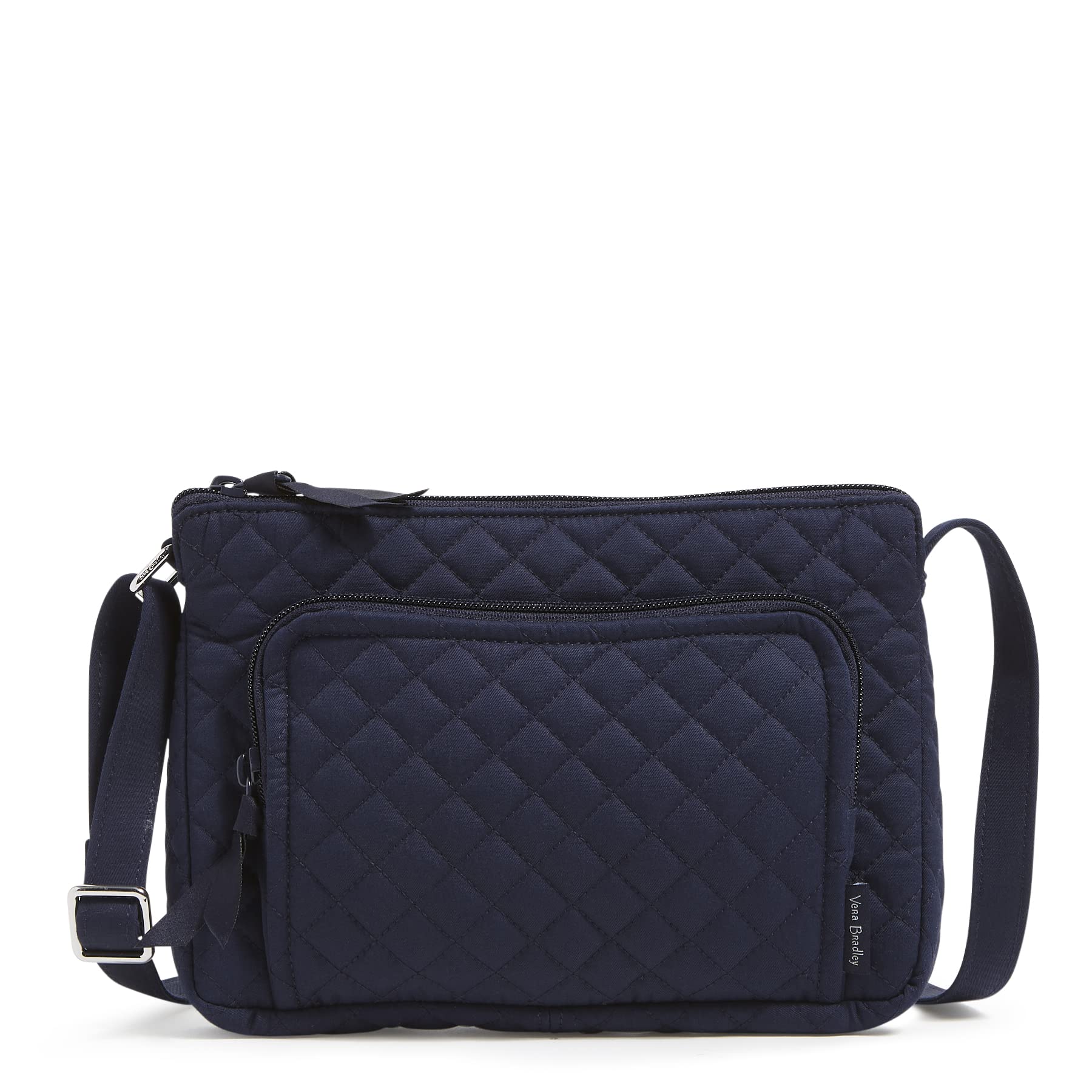 Vera Bradley Women's Cotton Little Hipster Crossbody Purse With RFID Protection, True Navy, One Size
