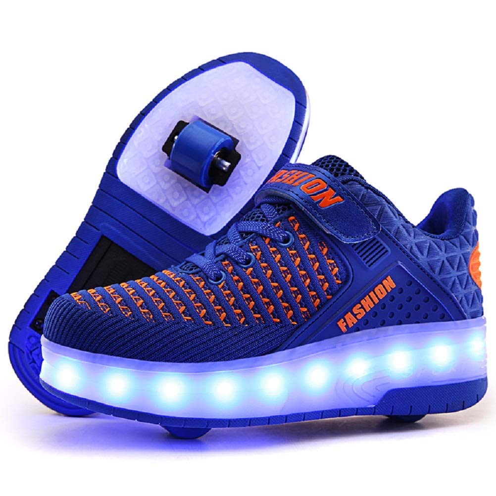 Ufatansy USB Charging Roller Shoes for Kids Boys Girls Roller Skates Shoes Wheels Sneakers