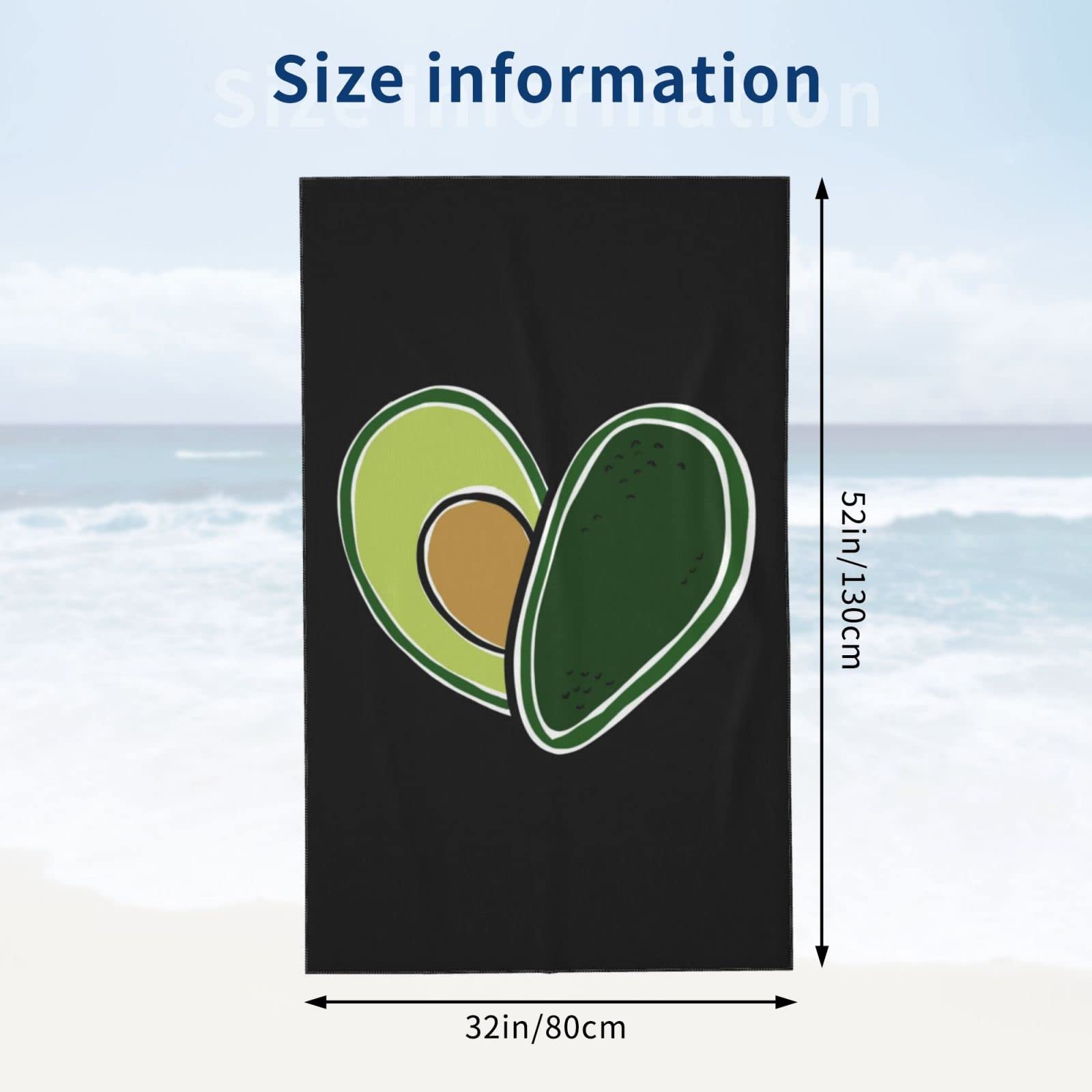 Zahika Avocado Beach Towel Absorbent Bathroom Towels Beach Towels Oversized Super ​32x52 Inch