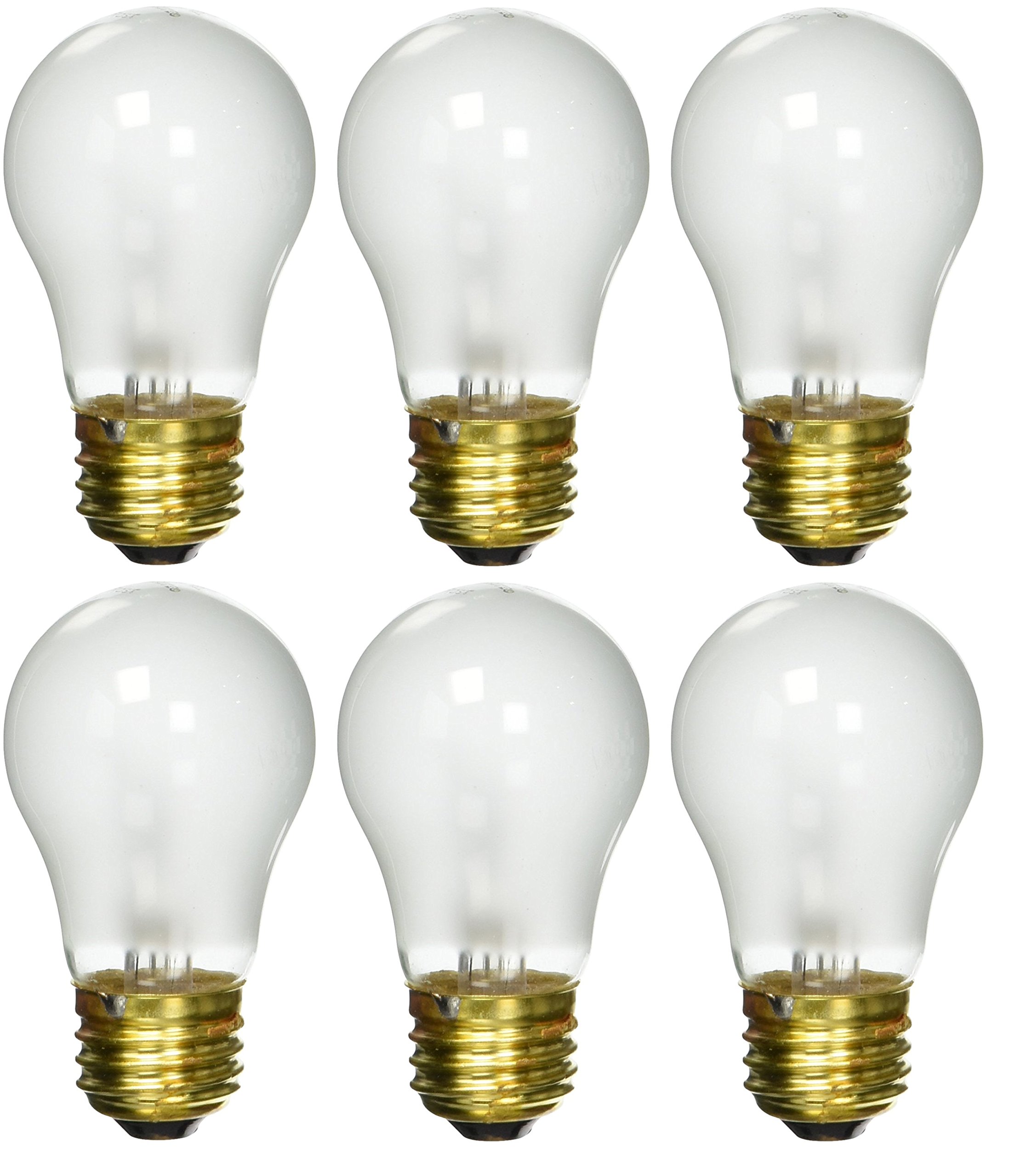 Sterl Lighting – 60 Watt A15 Appliance Refrigerator Light Bulb – Medium E26 Standard Household Base 120V Decorative Incandescent 3.34 inch 530Lm 2700K Warm White Frost – 6 Pack