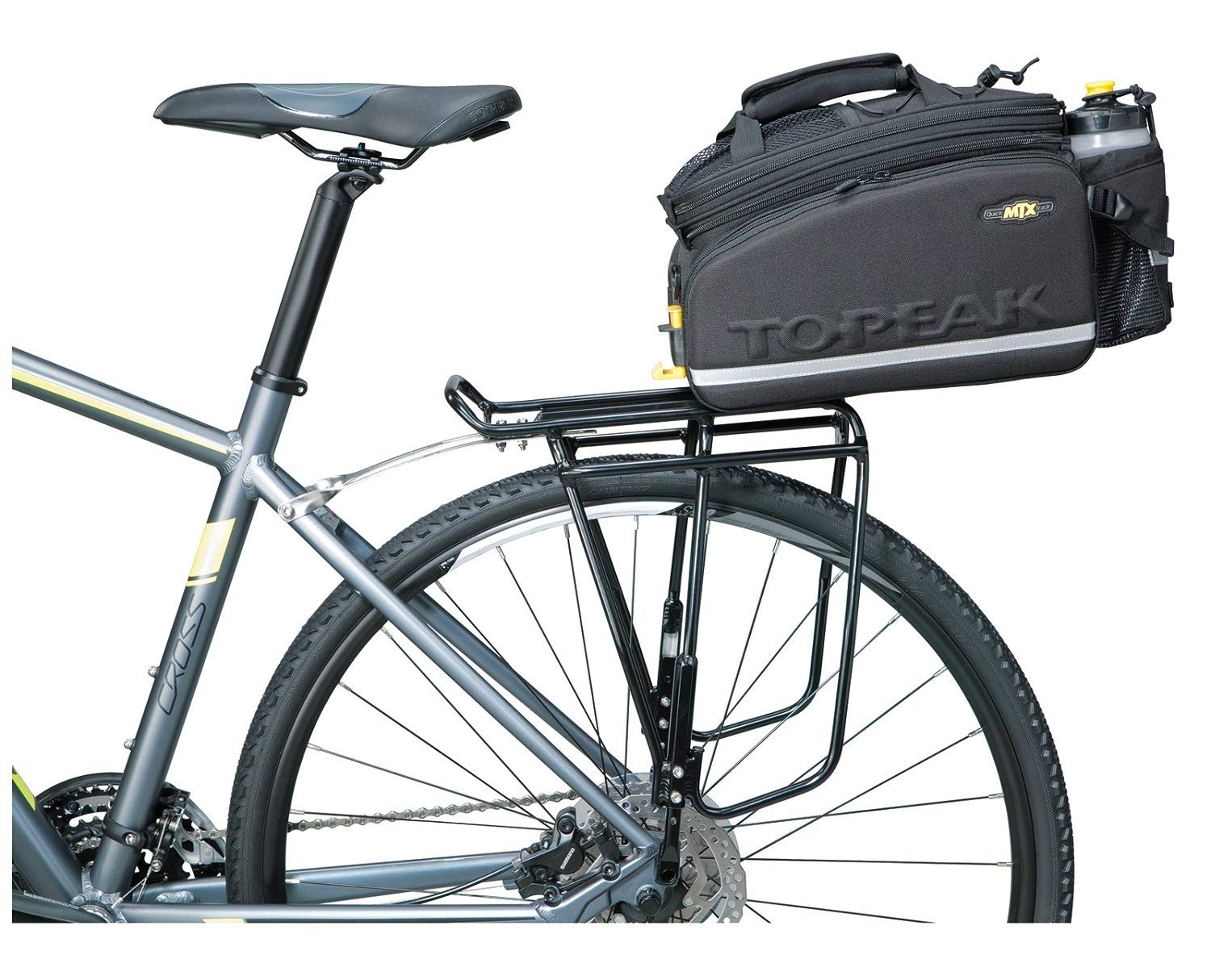 Topeak Super Tourist Tubular Bike Rack DX with Side Bar for Disc Brake Bikes (without Spring)
