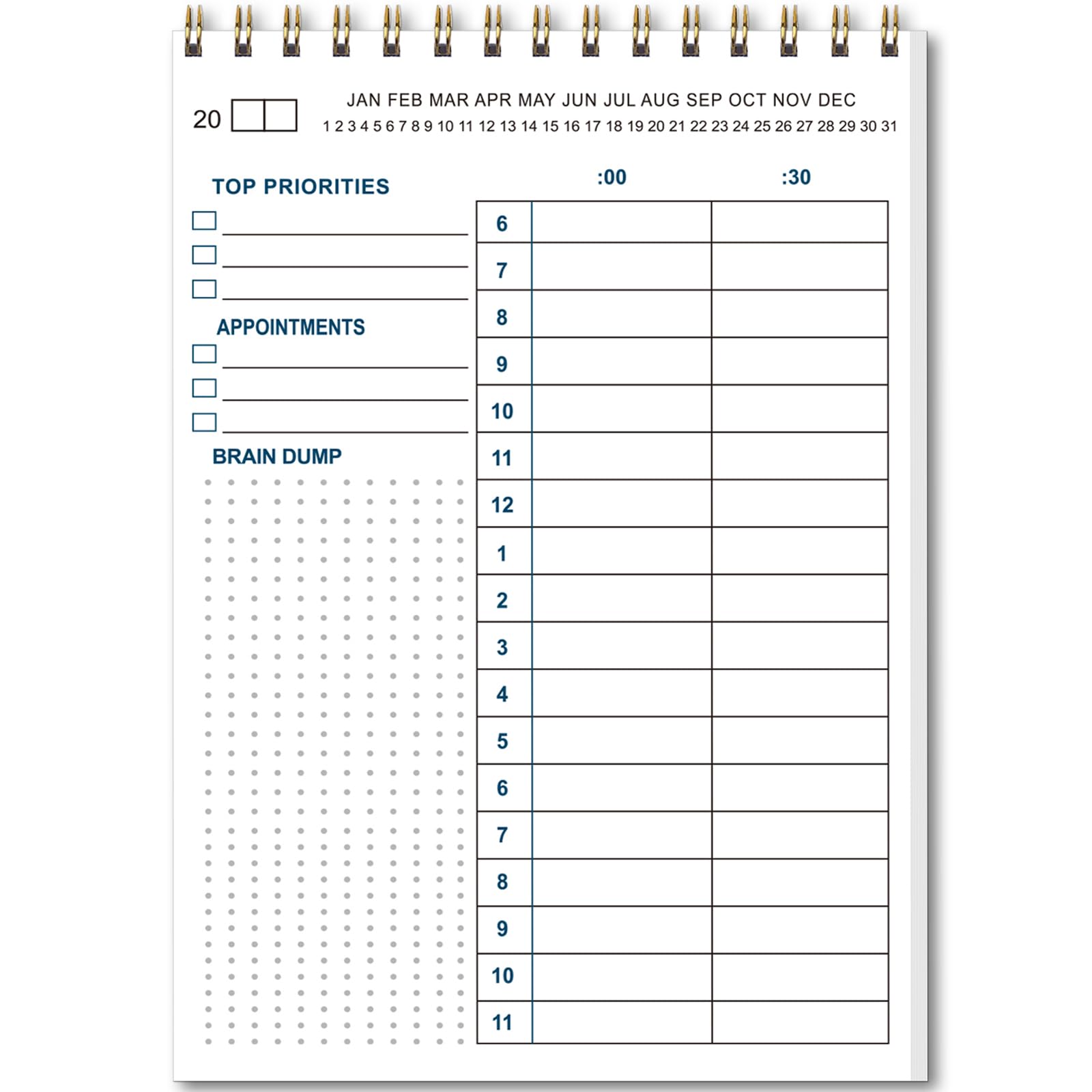 Time Blocking Planner 2023,To Do List Notepad with Priorities,Hourly Scheduler and Notes with PVC Covers,Spiral Bound Daily Planner Notepad to Do Notebook for Adults Kids Classroom Office,7x10 Inch