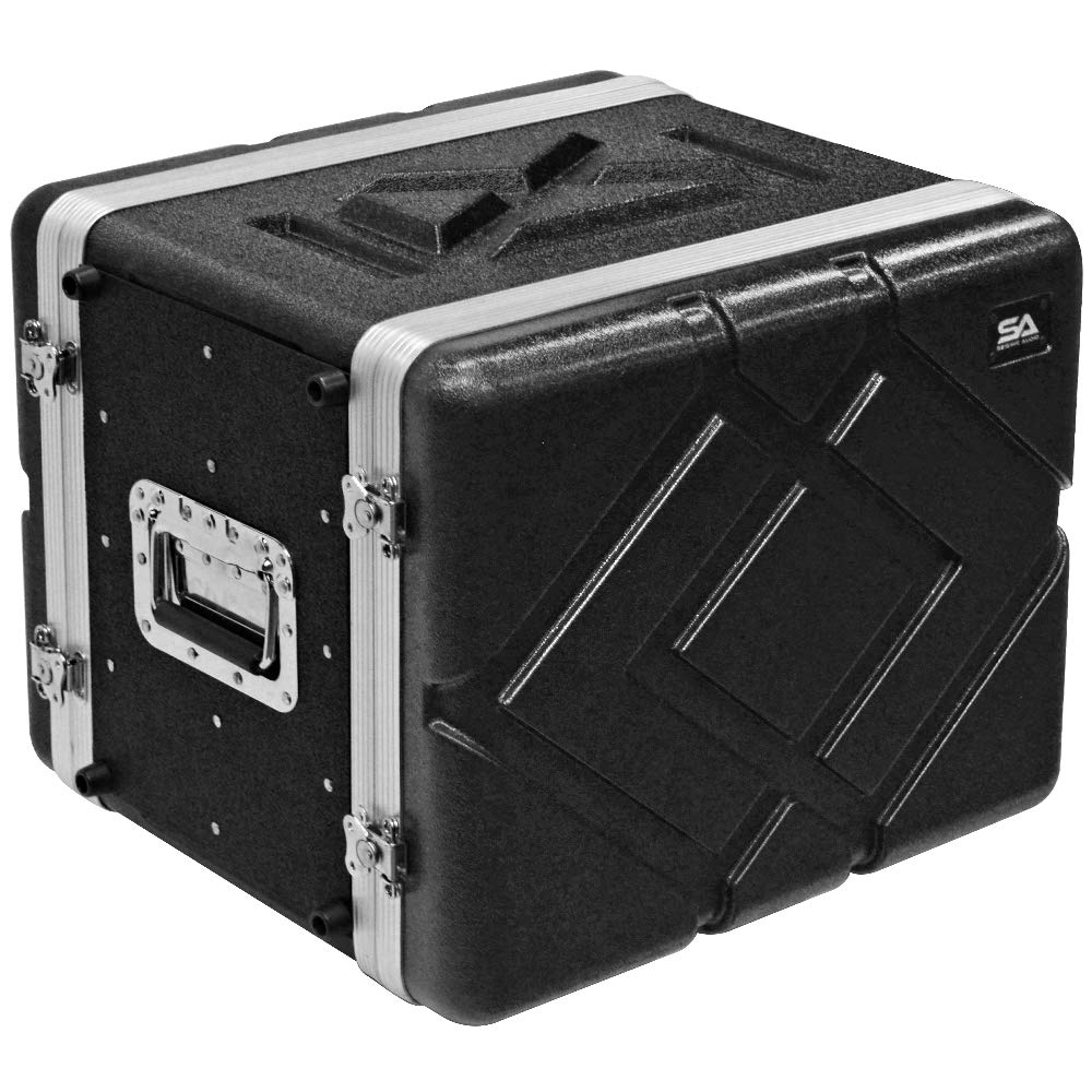 Seismic Audio - SALWR8M - Lightweight 8 Space Mid-Size ABS Rack Case - 8U PA DJ Medium Depth Amp Effects Rack Case