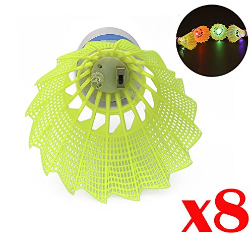 WINOMO LED Badminton Shuttlecocks Lighting Birdies Shuttlecock for Indoor Outdoor Sports Activities 8PCS