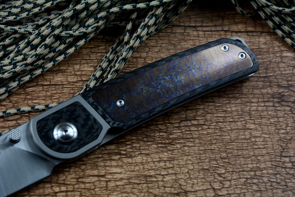 TwoSun TS342 Folding Knife Gentleman D2 Satin Blade TC4 Handle Outdoor Camping Hunting