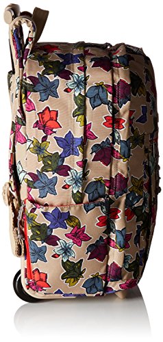 Vera Bradley Women's Lighten Up Rolling Backpack, Falling Flowers Neutral, One Size
