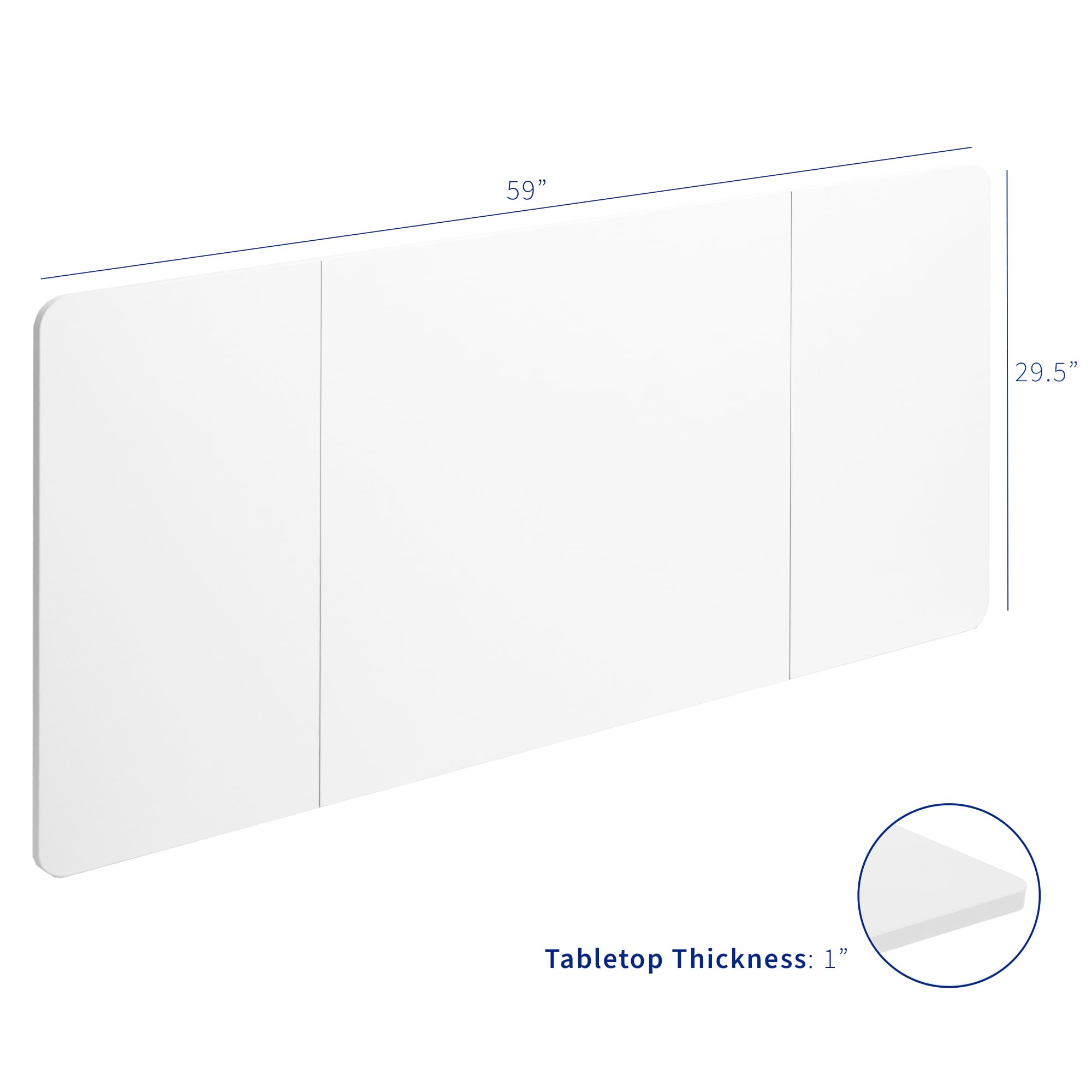 VIVO Universal 60 x 30 inch Table Top for Standard and Sit to Stand Height Adjustable Home and Office Desk Frames, White Desktop, DESK-TOP60-30W
