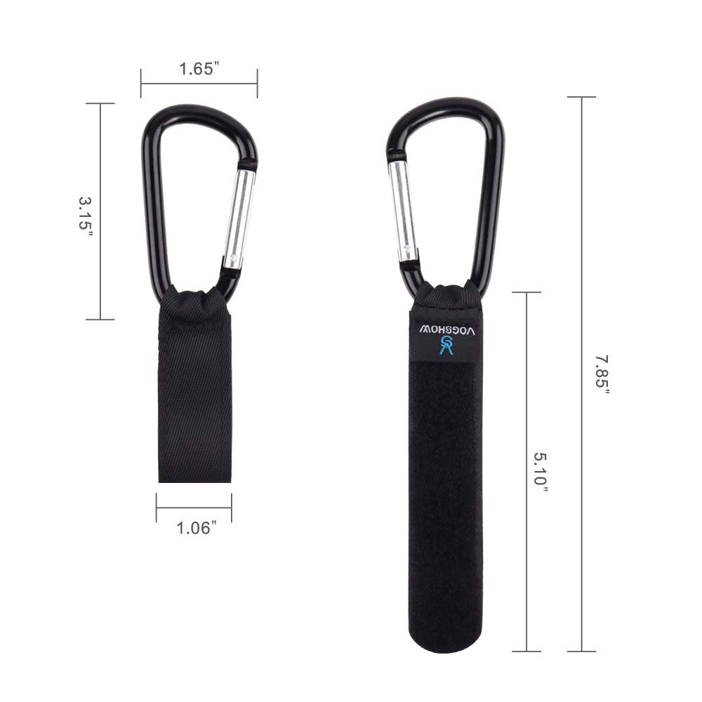 Vogshow Stroller Hooks - Mommy Organizer Clips for Diaper Backpacks, Purse, Shopping, Pack of 2