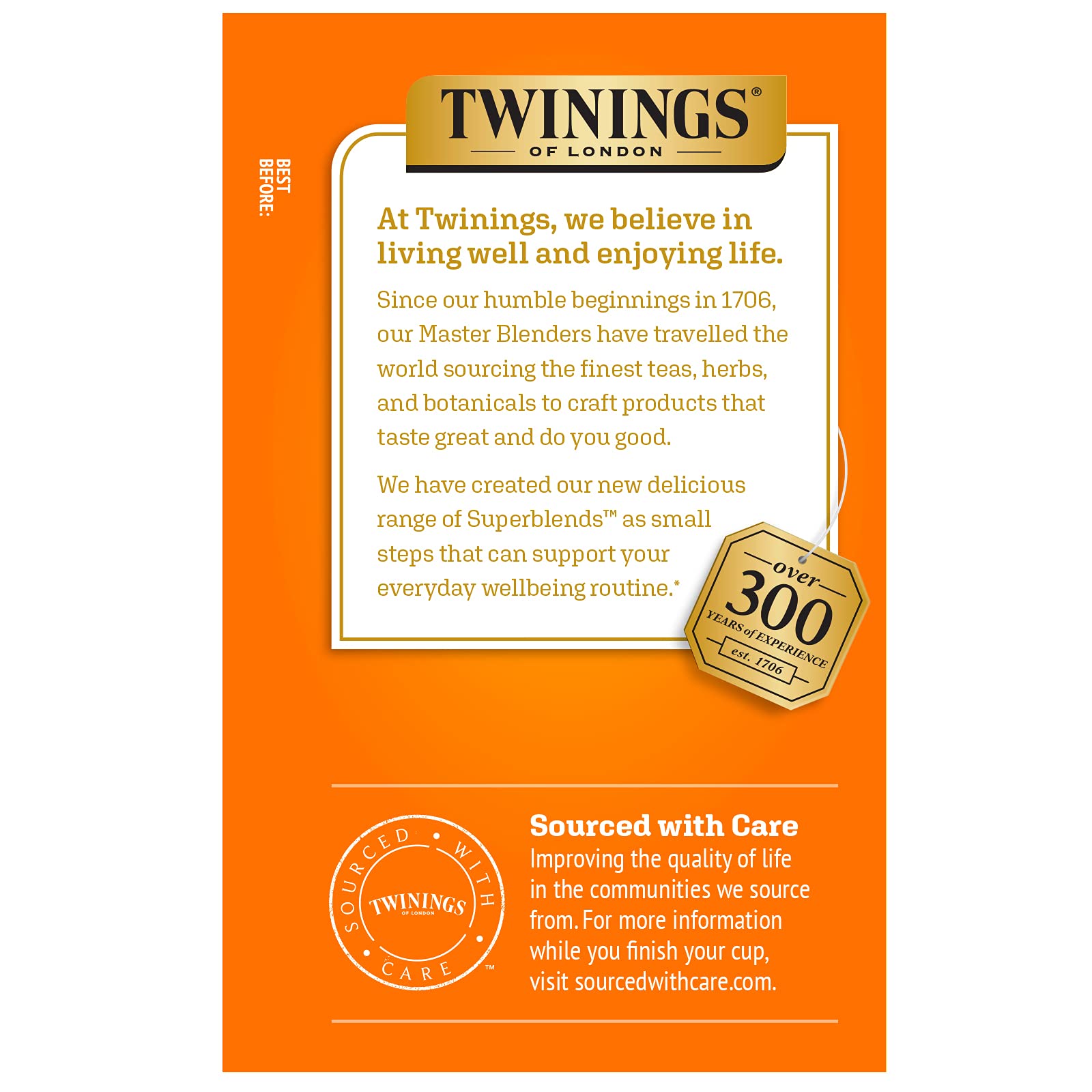 Twinings Superblends Immune Support+ Herbal Tea with Vitamin C, Ginger & Mango Flavoured Green Tea, 16 Tea Bags (Pack of 6), Enjoy Hot or Iced