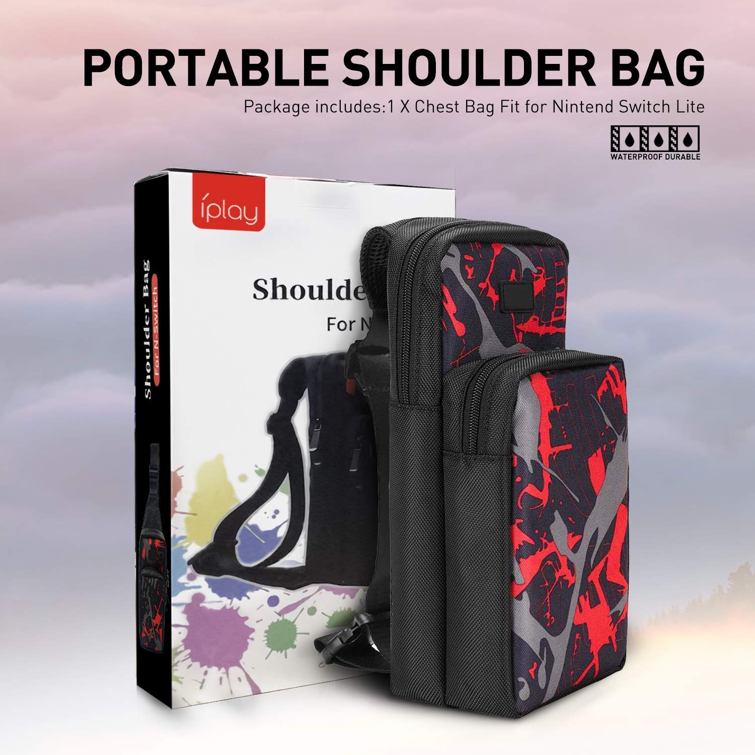 TYEMUI Travel Backpack Bag for Switch/Lite, N-Switch Shoulder Bag, Crossbody Carrying Case for Gaming Accessories