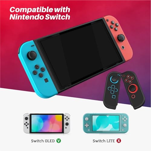 TNP Joycon Case for Nintendo Switch - Silicone Joy Con Case for Nintendo Switch & Switch OLED - Protective Switch Controller Case Cover with Thumb Grip Caps for Nintendo Switch Joycon (Raccoon)