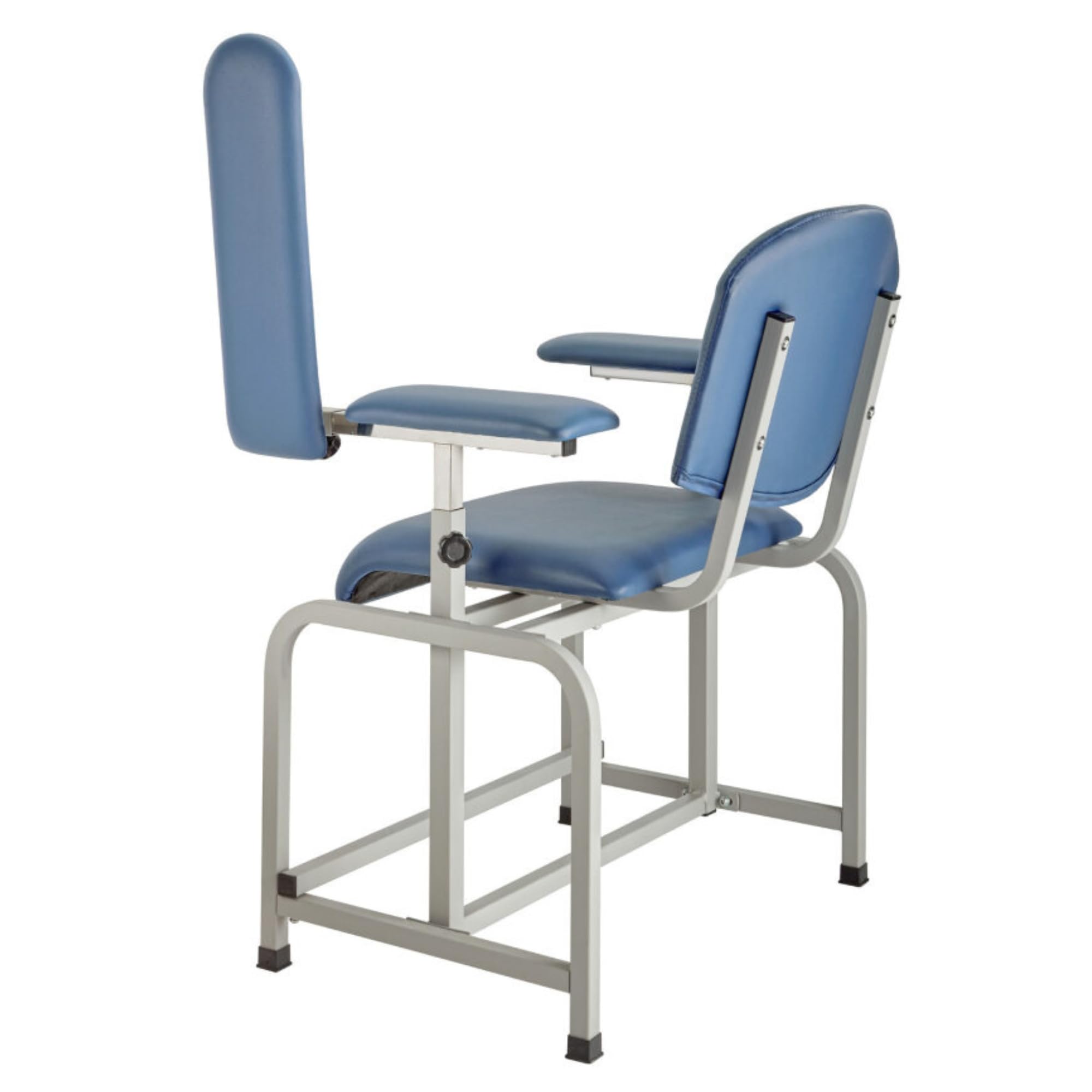 VivaComfort Blue Phlebotomy Chair with Adjustable Armrest, Blood Draw Chair, Large Weight Capacity Comfortable Lab Medical Chair