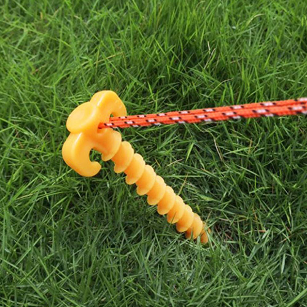 WYKOO 15 Pieces Canopy Stakes Plastic Tent Pegs, Heavy Duty Screw Shape Beach Tent Stakes, 7.9 Inch