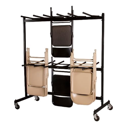 Two-Tier Folding Chair Dolly, Save time and Easily Move up to 60 Chairs Around The Building in one Trip, Save Space and Keep Folding Chairs Organized.