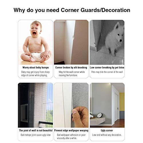 Wall Corner Guard Black SUS 304 Stainless Steel Edge Protector Decoration Corner Shield Baby proofing Edge Bumpers Strip Table Furniture Protector(7.87 inches Glue is not Included)