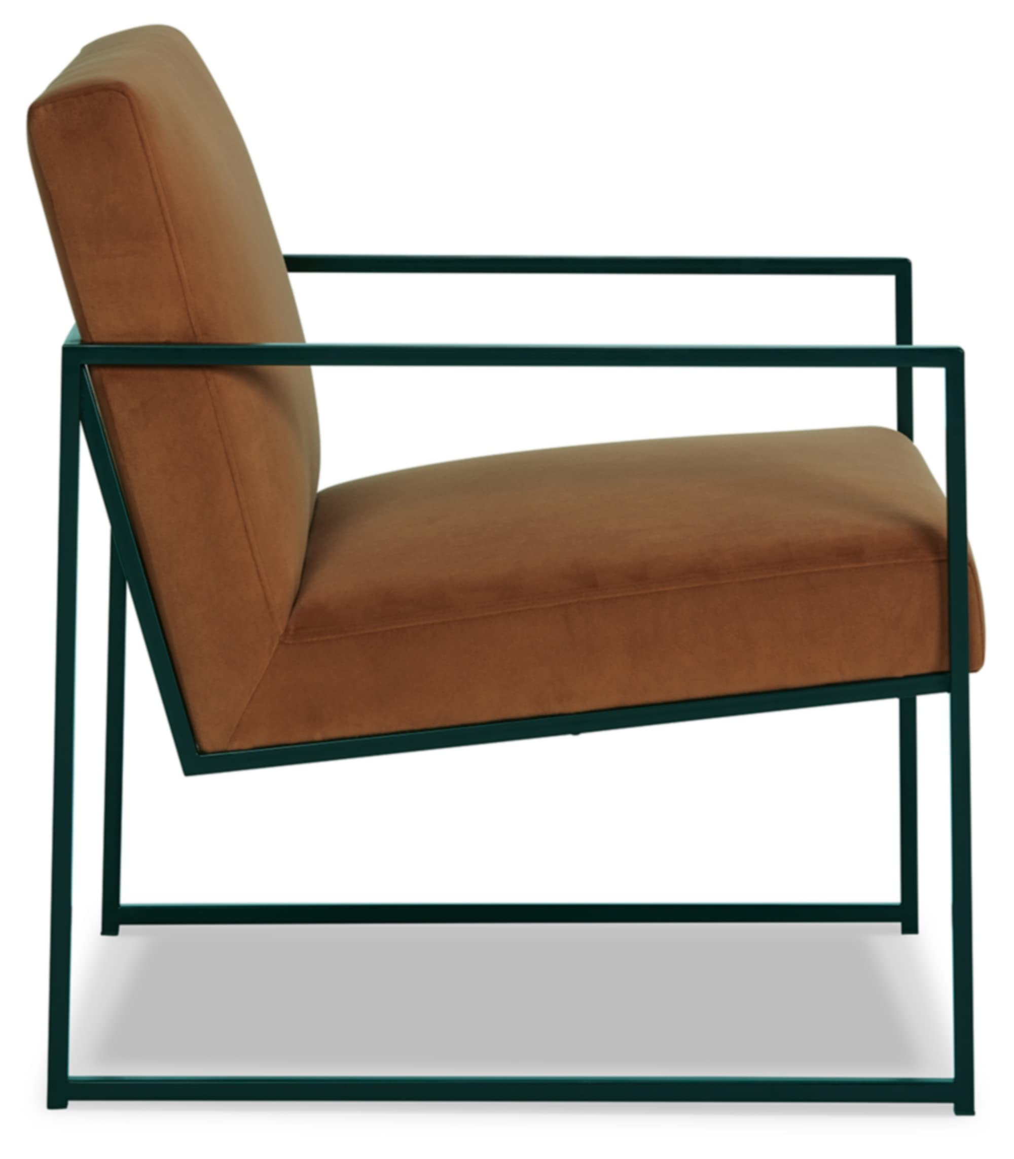 Signature Design by Ashley Aniak Contemporary 17" Velvet Upholstery with Metal Frame Accent Chair, Brown & Black