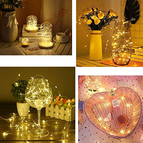 YJFWAL 12 Pack 30 LED Fairy String Lights with Timer function, Waterproof Fairy Lights Wire Lights,Battery Operated Firefly Lights(AAA Batteries Included),for Patio,Garden,Wedding Decor (Warm White)