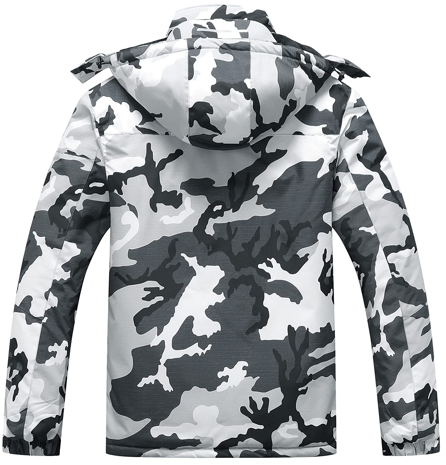 SUOKENI Men's Waterproof Ski Jacket Warm Winter Snow Coat Hooded Raincoat XX-Large
