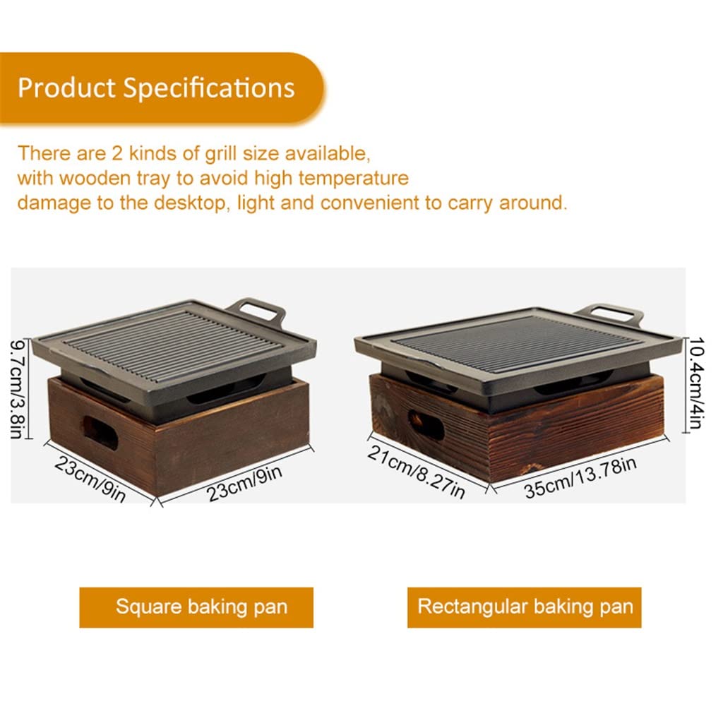 WXBDD Portable BBQ Grill Barbecue Grill Charcoal BBQ Oven Household Non-stick Cooking Tools (Size : Small)
