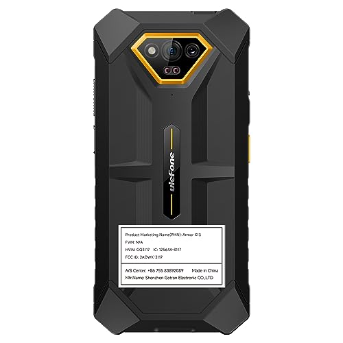 Ulefone Armor X13 Rugged Phone, 12+64GB, 50MP Rear Camera, 24MP Night Vision Camera, Android 13 OS Rugged Smartphone, 6.52β Screen, 6320mAh, NFC, GPS, Dual 4G Unlocked Phones- Orange