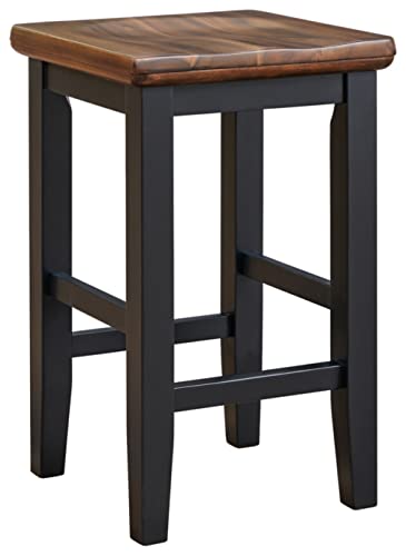 Signature Design by Ashley Dolingham Modern Counter Height Dining Table Set with Storage, Set of 5, Black & Dark Brown