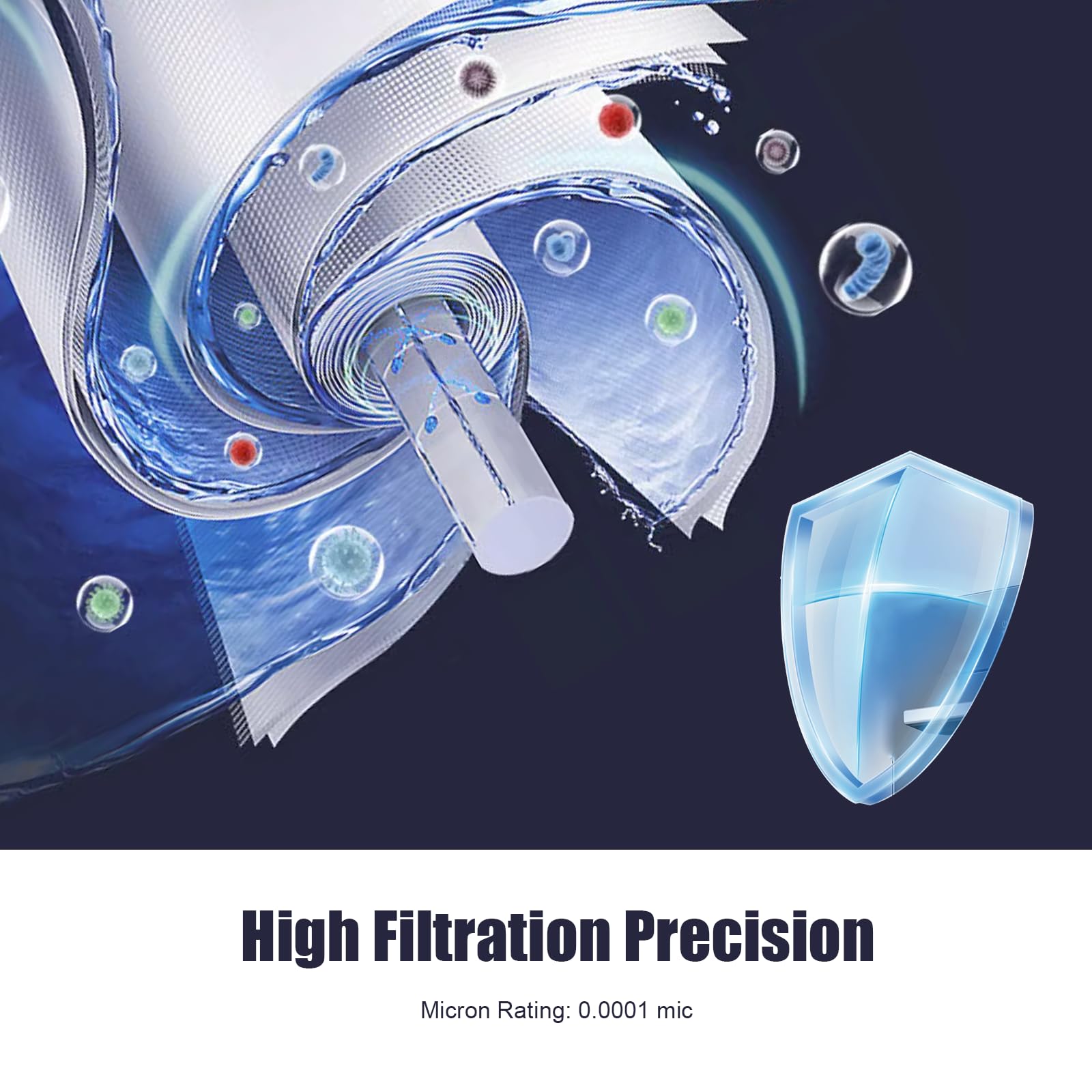 YKMGON 50 GPD Reverse Osmosis RO Membrane Element，12"x1.8" Replacement Water Filter or Under Sink Home Drinking RO Water Purifier System