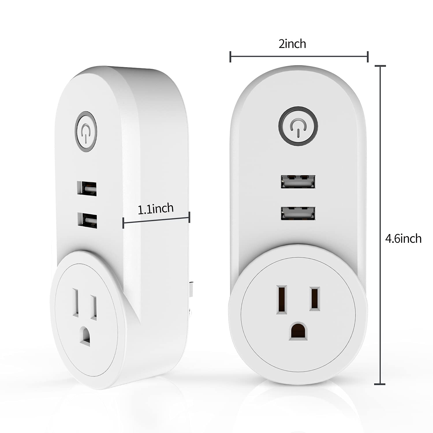 Smart Plug with 2xUSB(10A, 100-240V), Svipear WiFi Socket Compatible with Alexa, Google Home, No Hub Required, Remote Control Your Home Appliances from Anywhere, Only Supports 2.4GHz Network (2)